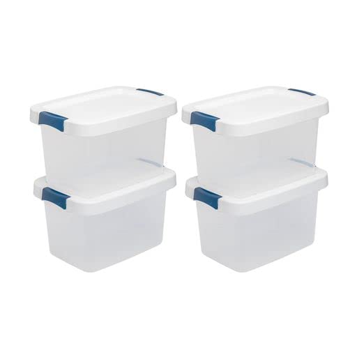 Black+Decker Clear Tote, Plastic Stackable Storage Bin, Organizing Solution, Storage Container Bin with Secure Lid (19 Qt., 4-Pack)