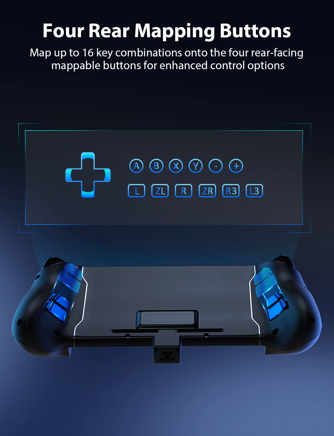 NexiGo Gripcon, Enhanced Switch/Switch OLED Controller for Handheld Mode, Ergonomic Design with 6-Axis Gyro, Back Button Mapping, Vibration (Black)