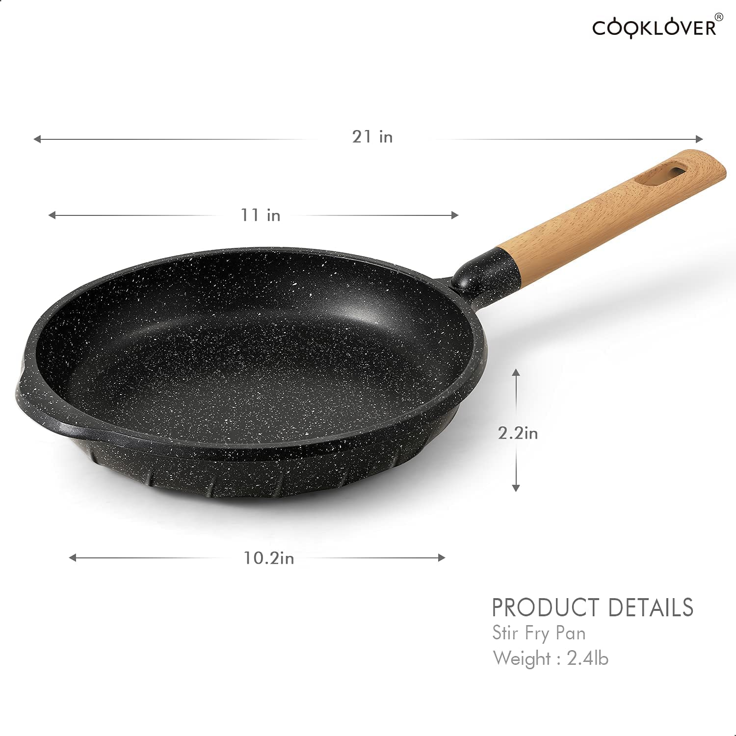 COOKLOVER Nonstick Frying Pan 100% PFOA Free Cookware Induction Skillet Fry Pan Set Pack -3-7.9 Inch & 9.5 Inch &11 Inch Black