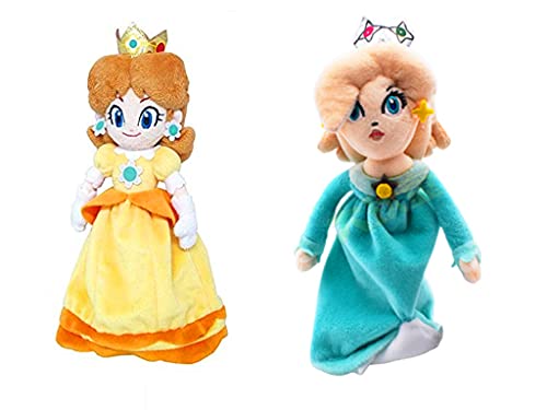 HUAWELL Super Marry All Star Collection Princes Peach Plush Toy Princes Rosalina & Dasy Stuffed Plush 8" (Princes Rosalina & Dasy)