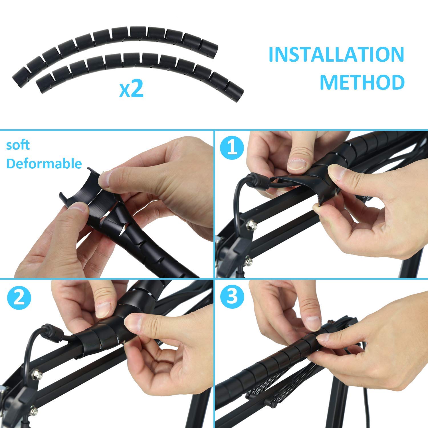 Ember Microphone Stand Shock Mount - Scissor Mic Boom Arm with Cable Sleeve Mic Pop Filter Windscreen Compatible with Blue Ember Microphone by YOUSHARES