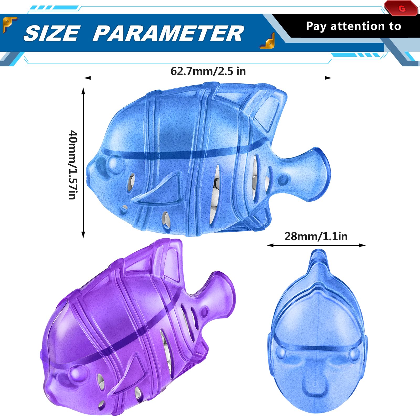 Aziliogcc 10Pack Fish Shape Universal Humidifier Tank Cleaner Filter, Warm & Cool Mist Humidifiers, Fish Tank,Compatible with Drop, Droplet, Adorable,1.57"" x2.5"" (5 Purple,5 Blue)