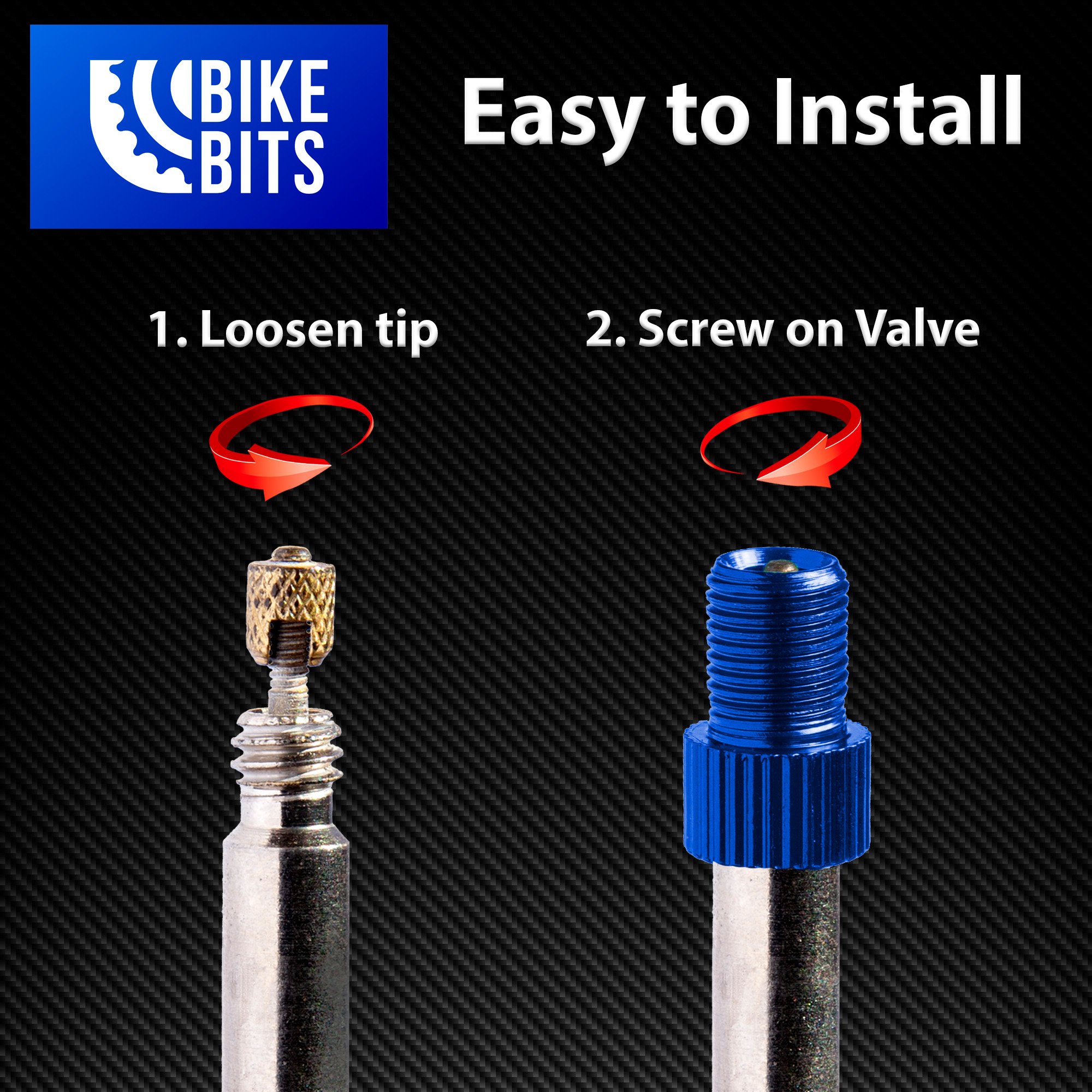 Bike Bits Presta Valve Adapter - Convert Presta to Schrader - French/UK to US - Inflate Tire Using Standard Pump or Air Compressor (5 Pack) (Sky Blue)
