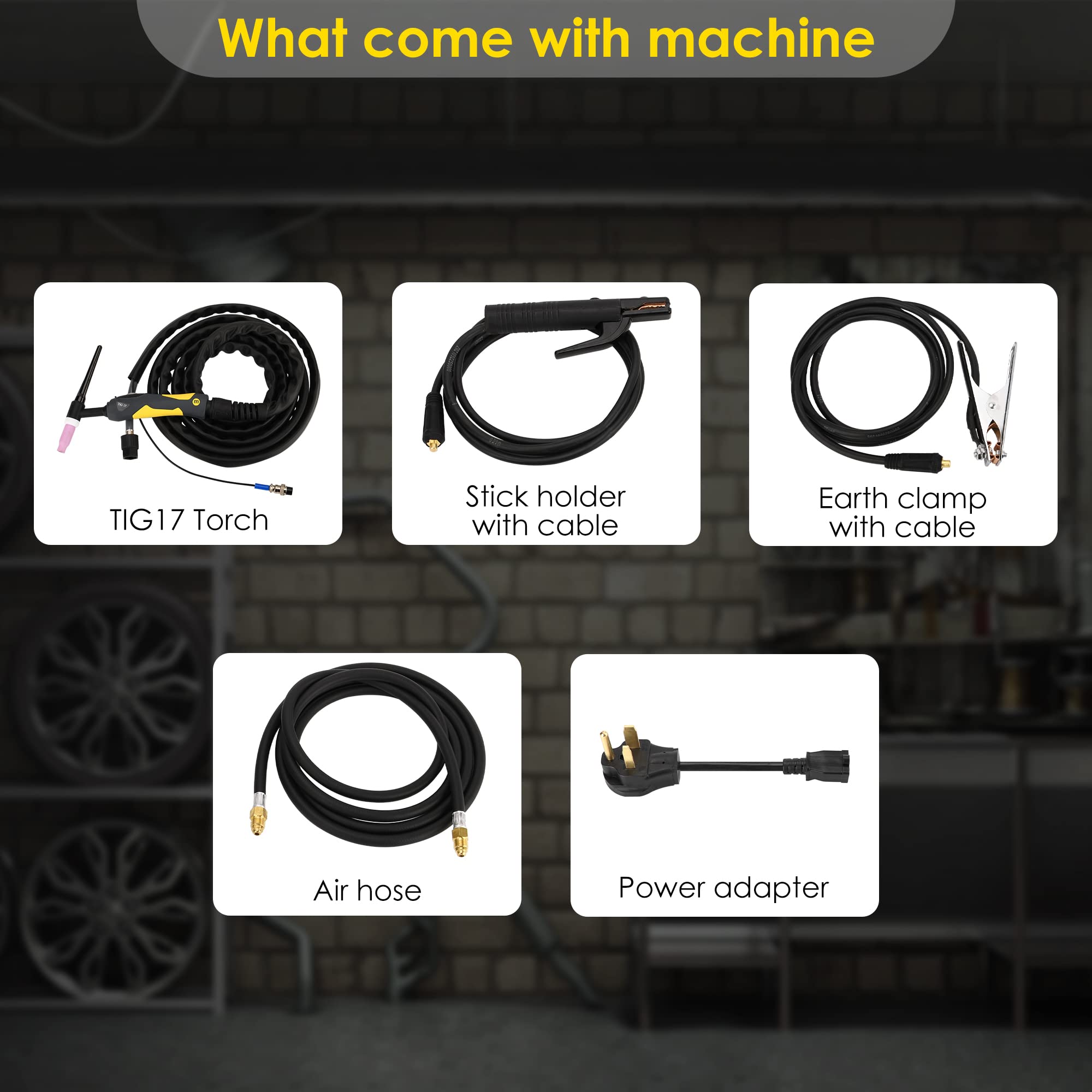 hynade Tig Welder TIG215A, HF ARC/TIG/Stick TIG Welders 215 Amp 110/220V Dual Voltage TIG Welding Machine