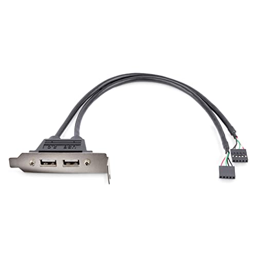 StarTech.com 2 Port USB A Female Low Profile Slot Plate Adapter - 2 Port USB Bracket - USB 2.0 A Female (USBPLATELP)