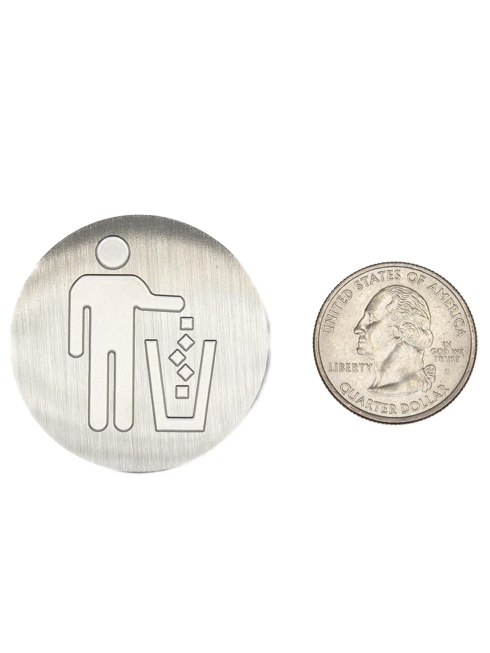 Concept Hardware Recycle Logo, Emblem, Medallion, Kitchen, Office, Cabinet Front, 1.5 inch, Stainless Steel, Brass, Matte Black (Antique Gold Black Infill)