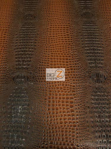 DuroLast™ Florida Gator 3D Embossed Vinyl Fabric by The Yard 2 Tone 3D Crocodile DIY Upholstery Accessories Apparel (Honey Caramel)