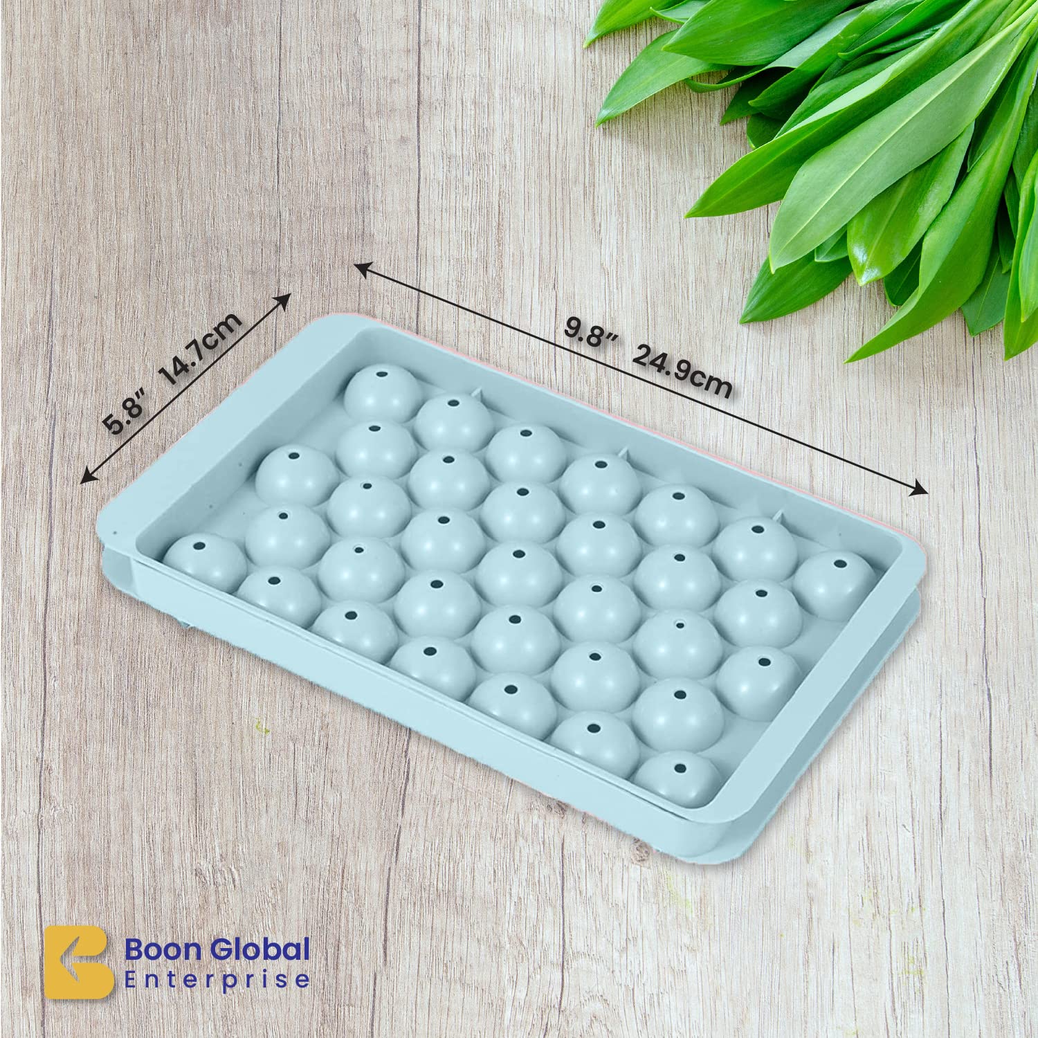 Boon Ice Cube Tray 2 Pack, Easy-Release plastic & Flexible in use,66 PCS Circle Ball ice cube tray with lid, Large round Ice Molds for Cocktail, Freezer, Stackable Ice Tray