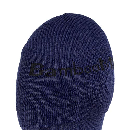 BambooMN Women's Rayon from Bamboo Athletic Quarter Crew Sock for Home Travel Work and Sport -Extra Large - Navy - 4 Pairs