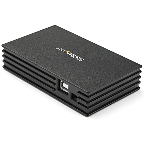 StarTech.com 4 Port Compact Black USB 2.0 Hub - Bus-powered or with Included Power Adapter - Portable Mac/PC laptop hub, TAA (ST4202USB)