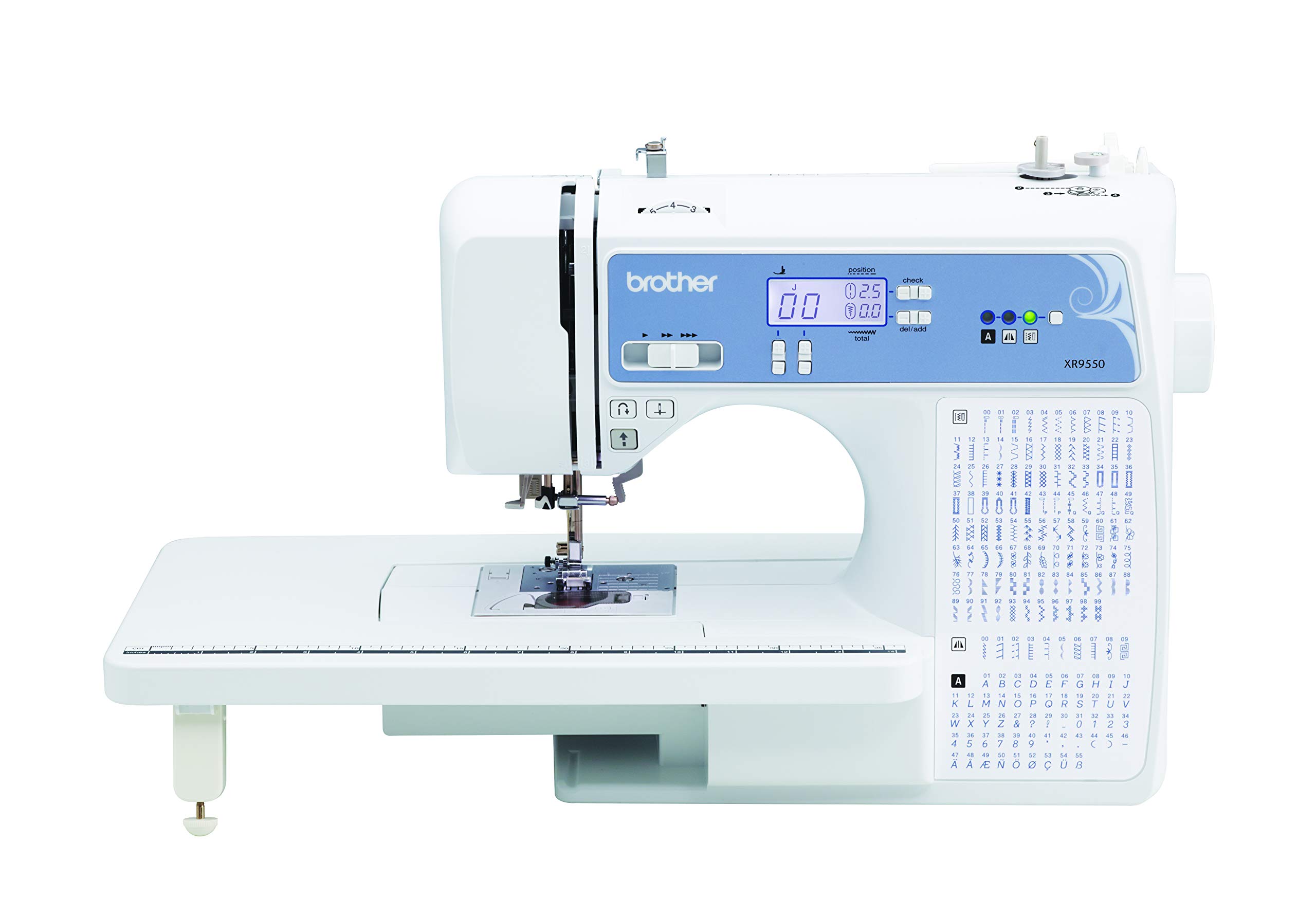 Brother XR9550 Computerized Sewing and Quilting Machine, LCD Display, and Embroidery Bobbins 10-Pack, Clear