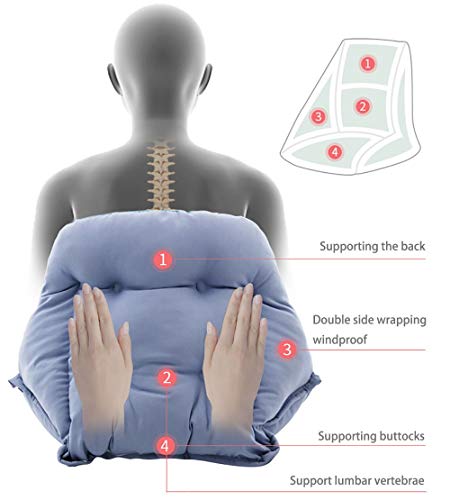 BASMPP Plush Seat Cushion, Thick Chair Pillow with Ties Back Sciatica Relieve, Shell Shape Cushion One-Piece Cushion Waist Seat Pad Side Strap Design Sedentary Does not deform