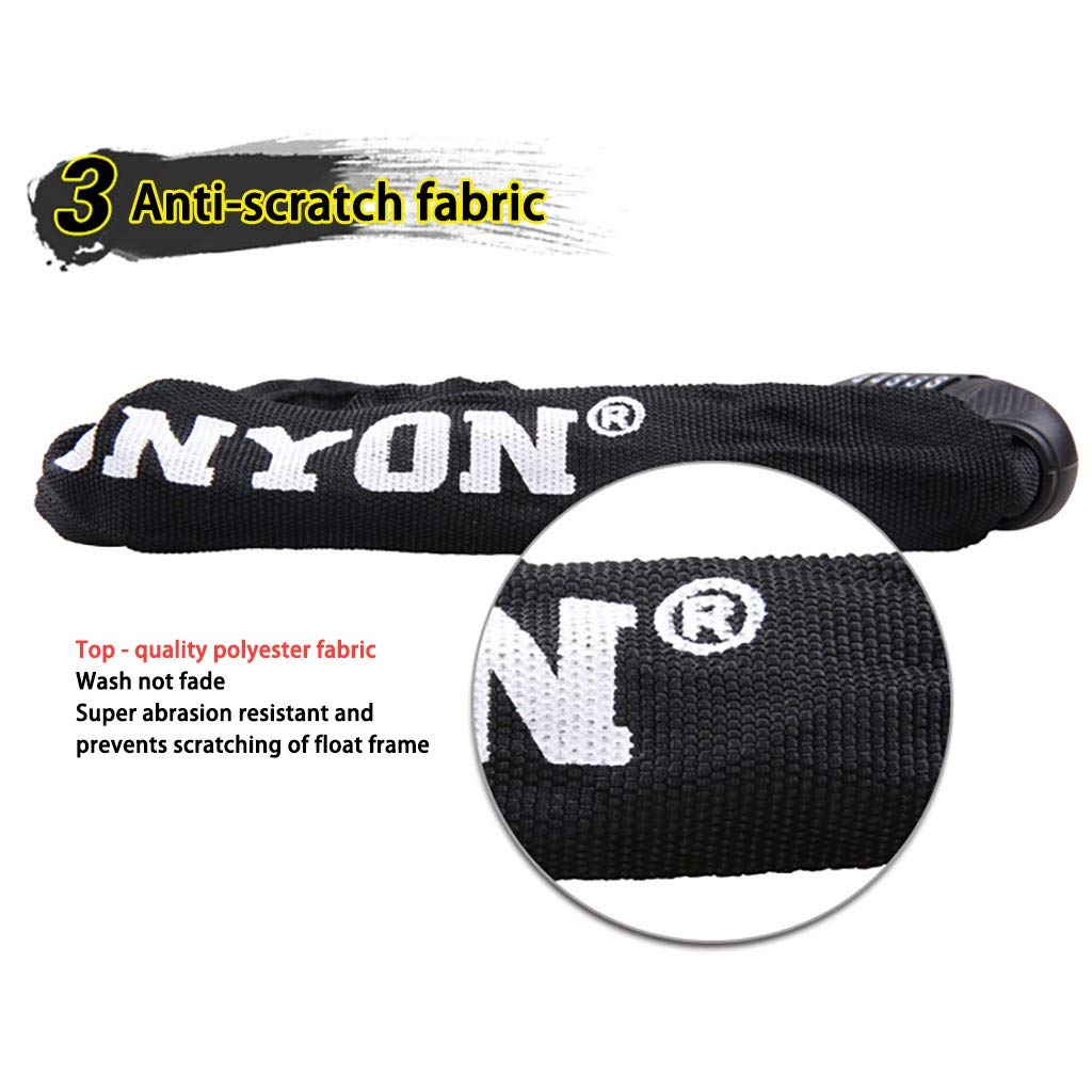 Bike Combination 5-Digit for Bicycle Coiling Chain Lock Lock Bicycles Keyless Bike Accessories Bicycle Saddle Bags (Balck, One Size)