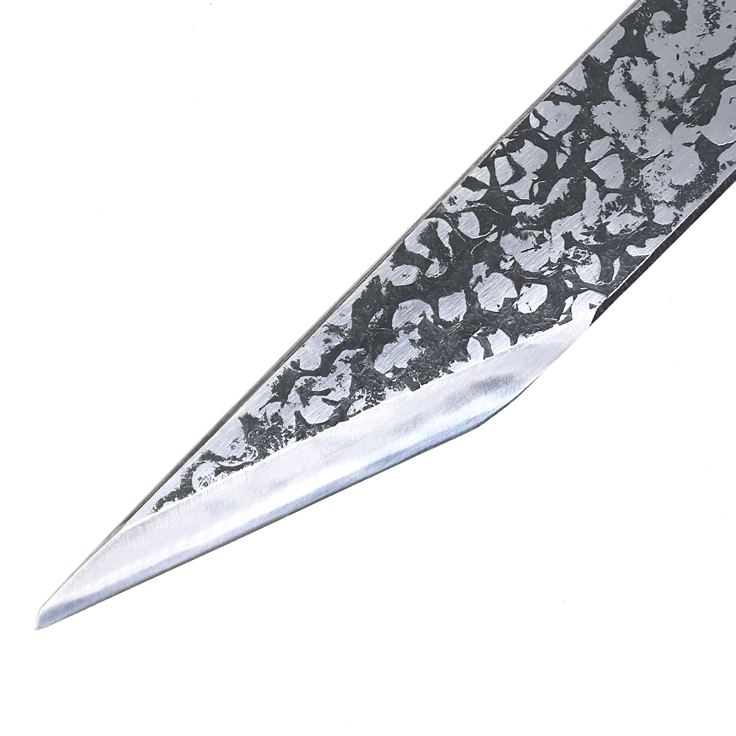 KAKURI Kiridashi Knife Left Hand 18mm, Left Handed Utility Knife Tool for Wood Marking, Scribing, Carving, Whittling, Woodworking, Hand Forged Japanese Steel Blade with Hammered Pattern, Made in JAPAN
