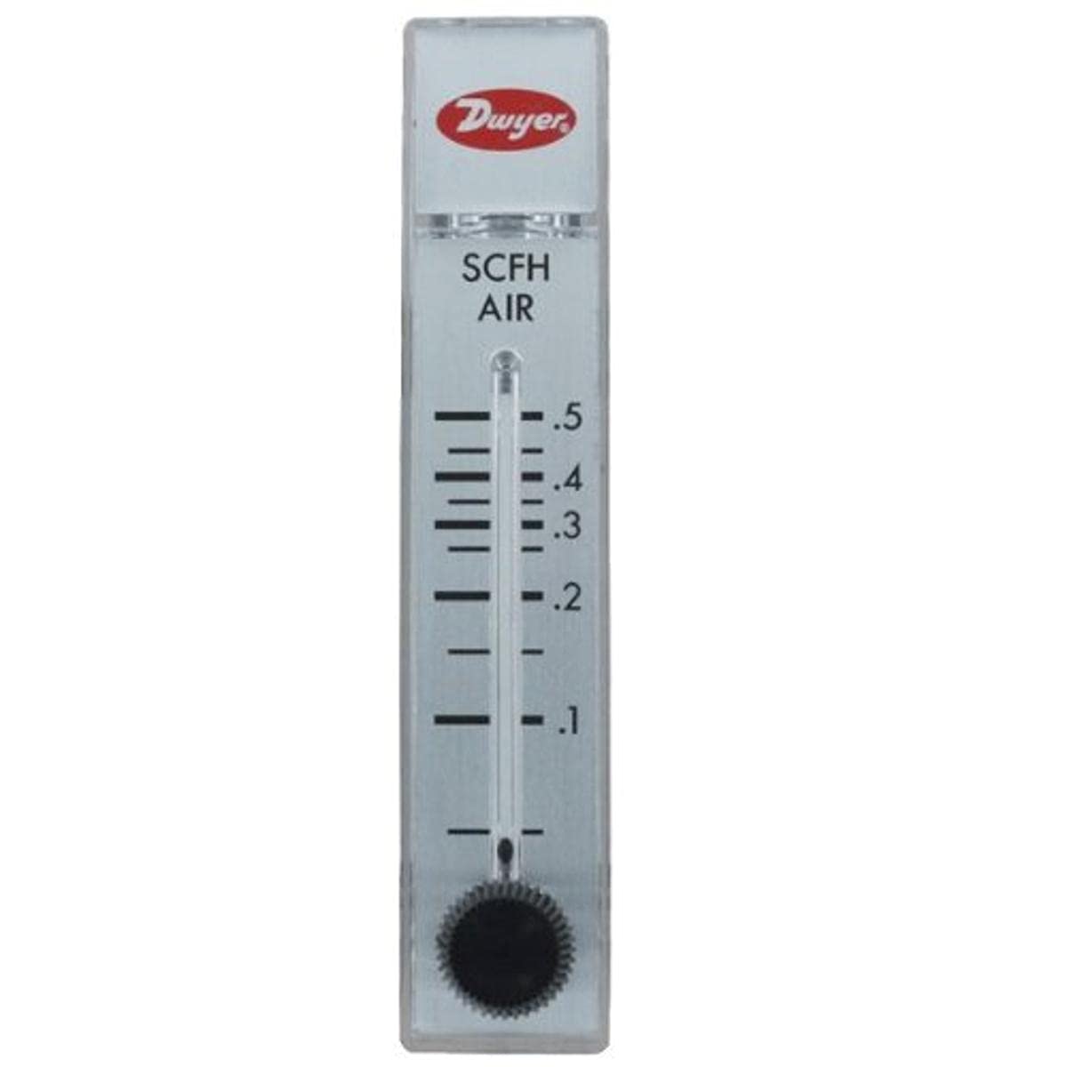 DwyerÂŽ Rate-MasterÂŽ Flowmeter, RMA-45-SSV, 4% Acc, 5-50 GPH Water, SS Valve, PC Body