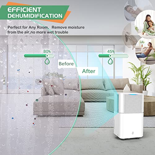 HUMILABS 1500 Sq. Ft Dehumidifiers for Home and Basements,22 Pints Dehumidifiers for Large Room with Auto or Manual Drainage,0.528 Gallon Water Tank,24 Hours Timer,Dry Clothes Mode