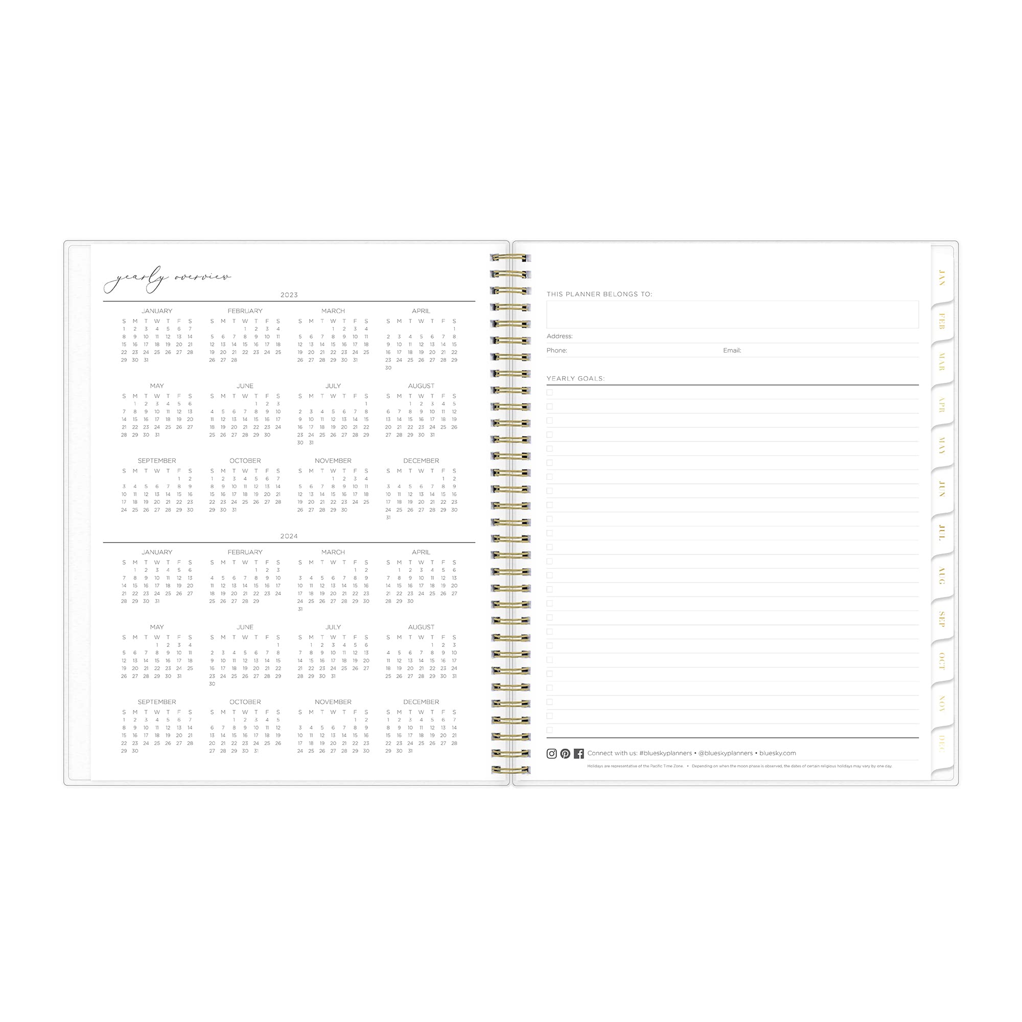Blue Sky Life Note It 2023 Weekly and Monthly Planner Notes, 8.5" x 11", Frosted Cover, Wirebound, Leah (139479-23)