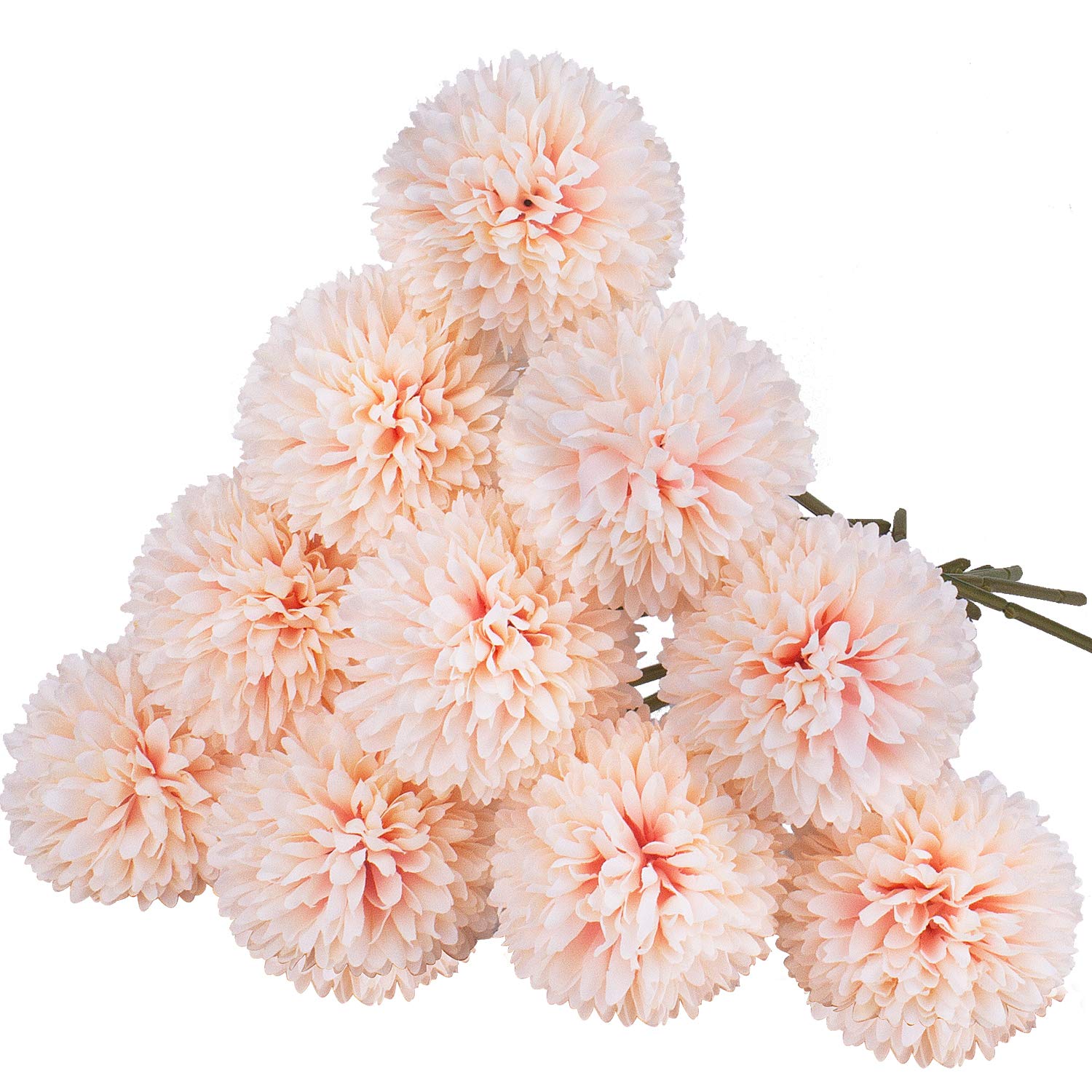 Grunyia Artificial Flowers, 10 Pcs Fake Silk Hydrangea Heads Bridal Wedding Bouquet Home Garden Party Table Centerpieces Decoration (Purple)