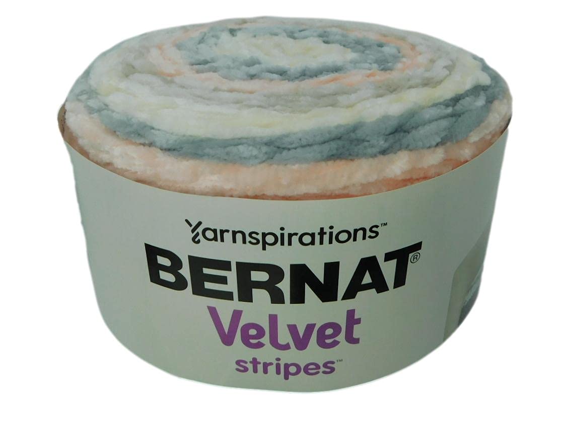 Bernat Velvet Stripes Yarn 10.5 Ounces 315 Yards (Velvet Whisper)