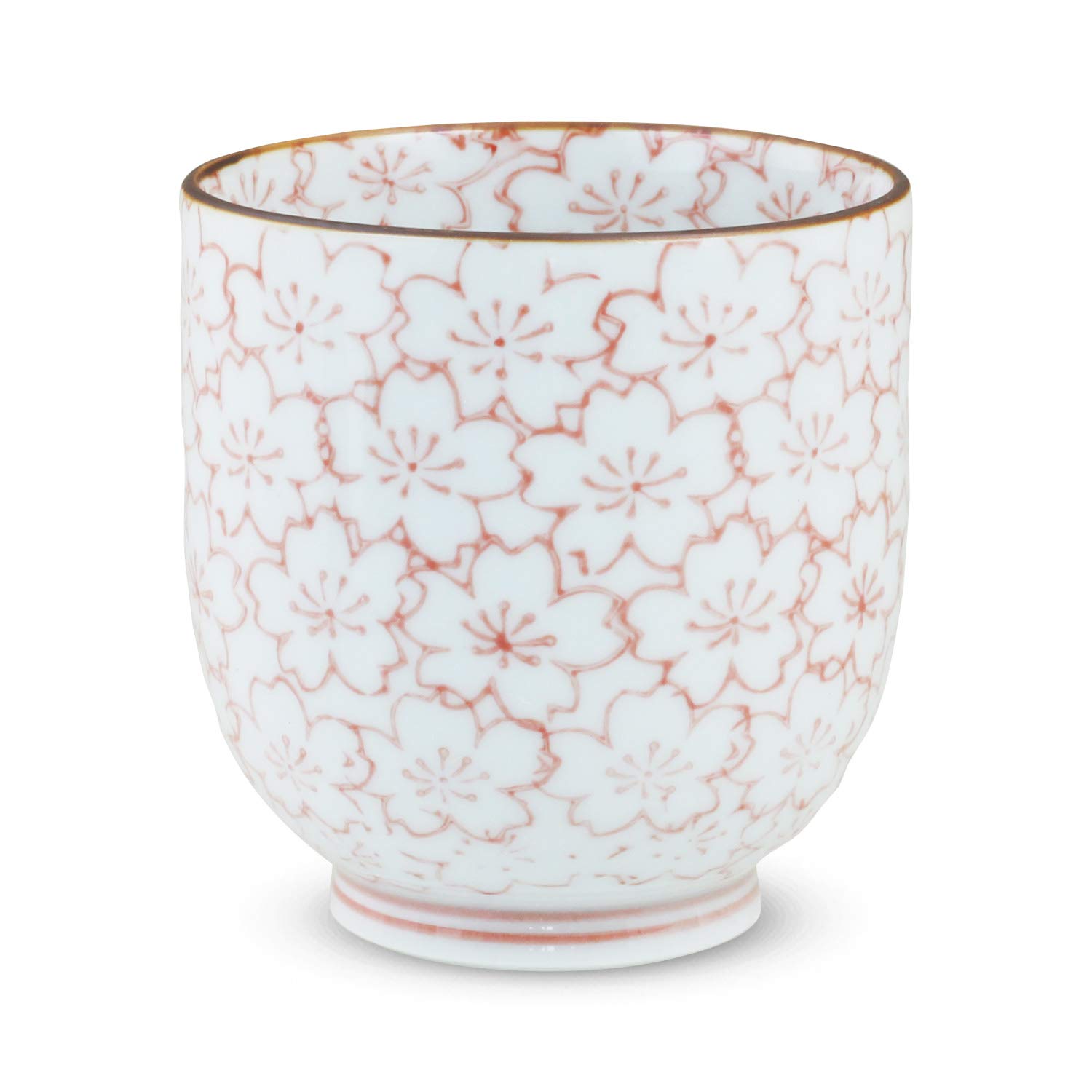 Ctoc Japan 896357 Teacup, Red, Φ2.8 x 3.2 inches (7 x 8.2 cm), Cup, Teacup, Hasami Yaki, Cherry Blossom, Small