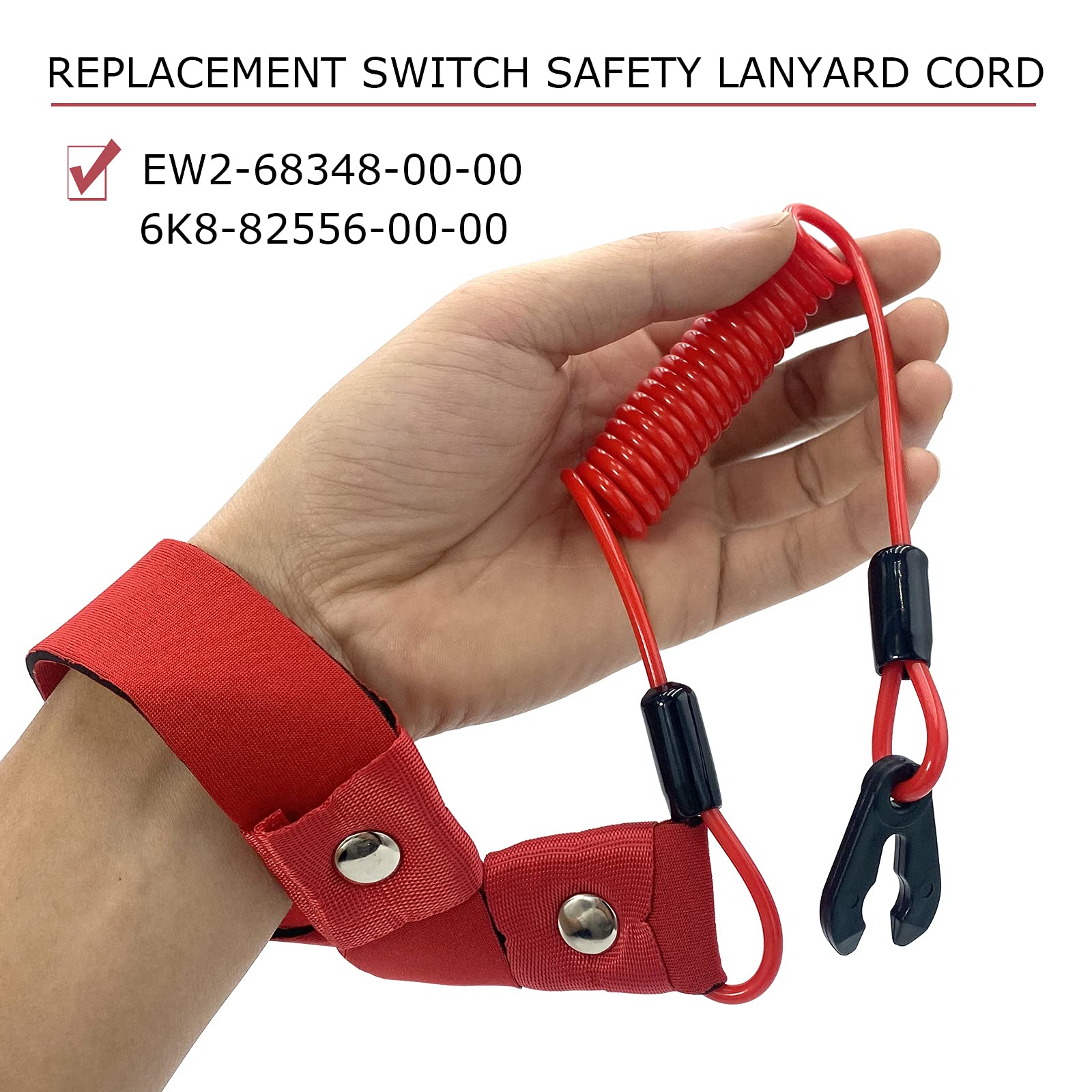 Boat Engine Emergency Stop Switch Safety Lanyard Cord Replacement for Yamaha Jet Ski WaveRunner WaveVenture WaveRaider WaveJammer WaveBlaster FX140 - Replace EW2-68348-00-00, 47 Inch/120 cm Long