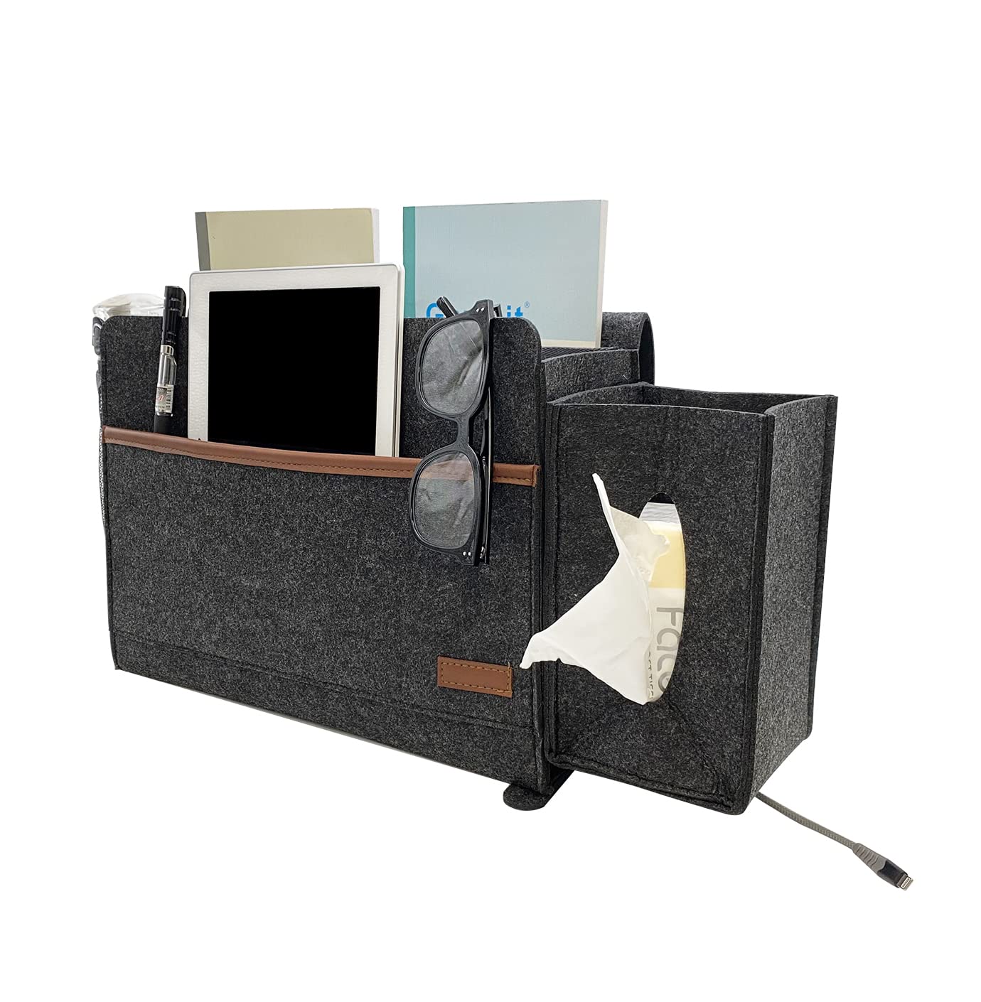 Beside Caddy Felt Hanging Bag Essentials Organizer for Dorm Room Bunk Bed, US-SHOUNADAI