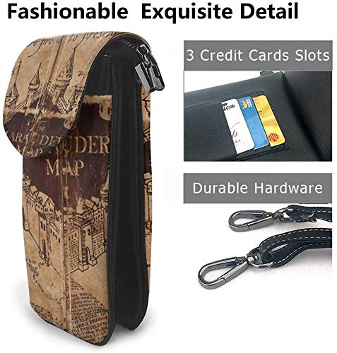 I Like Exercise Marauders Map Women Soft PU Leather Cellphone Purse Wallet Handbag Small Crossbody Shoulder Bag