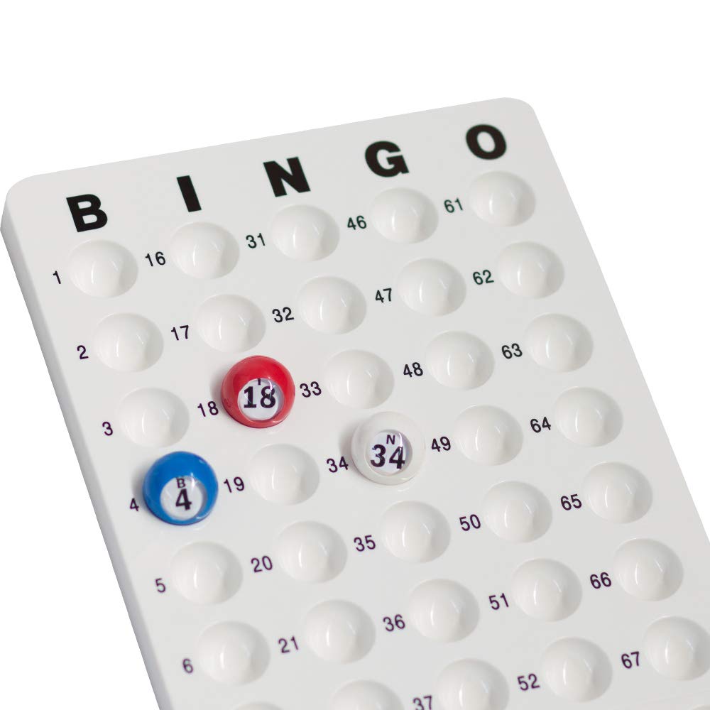 GSE Games & Sports Expert Bingo Master Board for 7/8" Bingo Balls, Bingo Calling Board for Bingo Game, Great for Parties, Large Groups, Family Game Nights (White)
