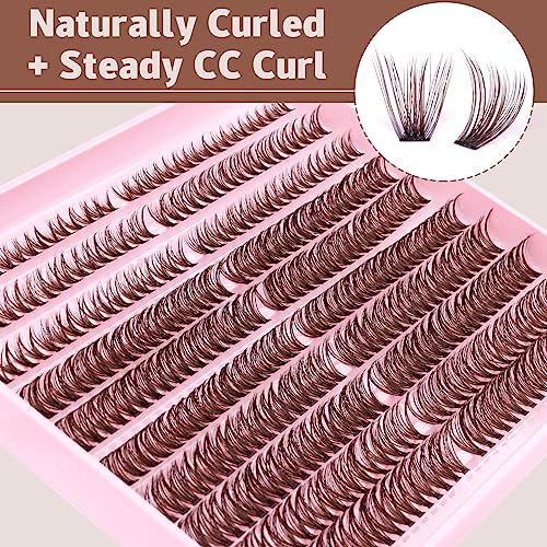 Brown DIY Lash Extension Lash Clusters Wispy Eyelash Extensions Natural Look Individual Lashes CC Curl 10-16MM False Lashes by Newcally