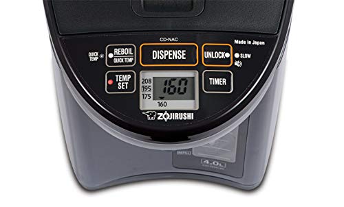 Zojirushi CD-NAC40BM Micom Water Boiler & Warmer, 4.0 Liter, Metallic Black