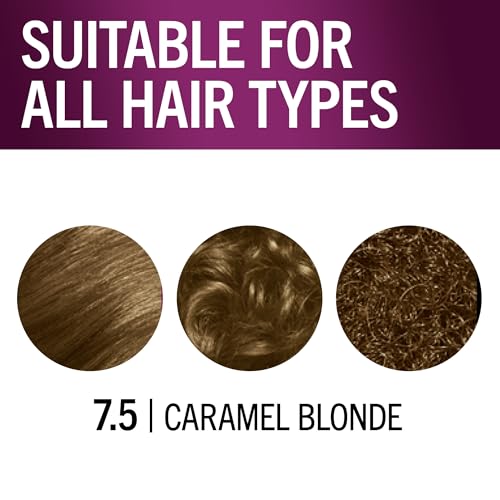 Schwarzkopf Keratin Color Permanent Hair Color, 7.5 Caramel Blonde, 1 Application Professionally Inspired Permanent Hair Dye for up to 80% Less Breakage vs Untreated Hair and up to 100% Gray Coverage