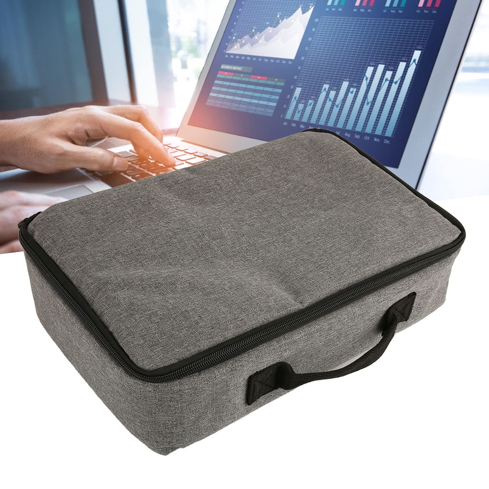 BTIHCEUOT Projector Case, Gray Heavy Duty Nylon Portable Projector Bag for Outdoor