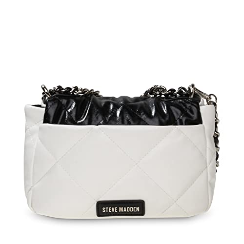Steve Madden womens Steve Madden COOKIE Colorblock Crossbody, Black/White, One Size US
