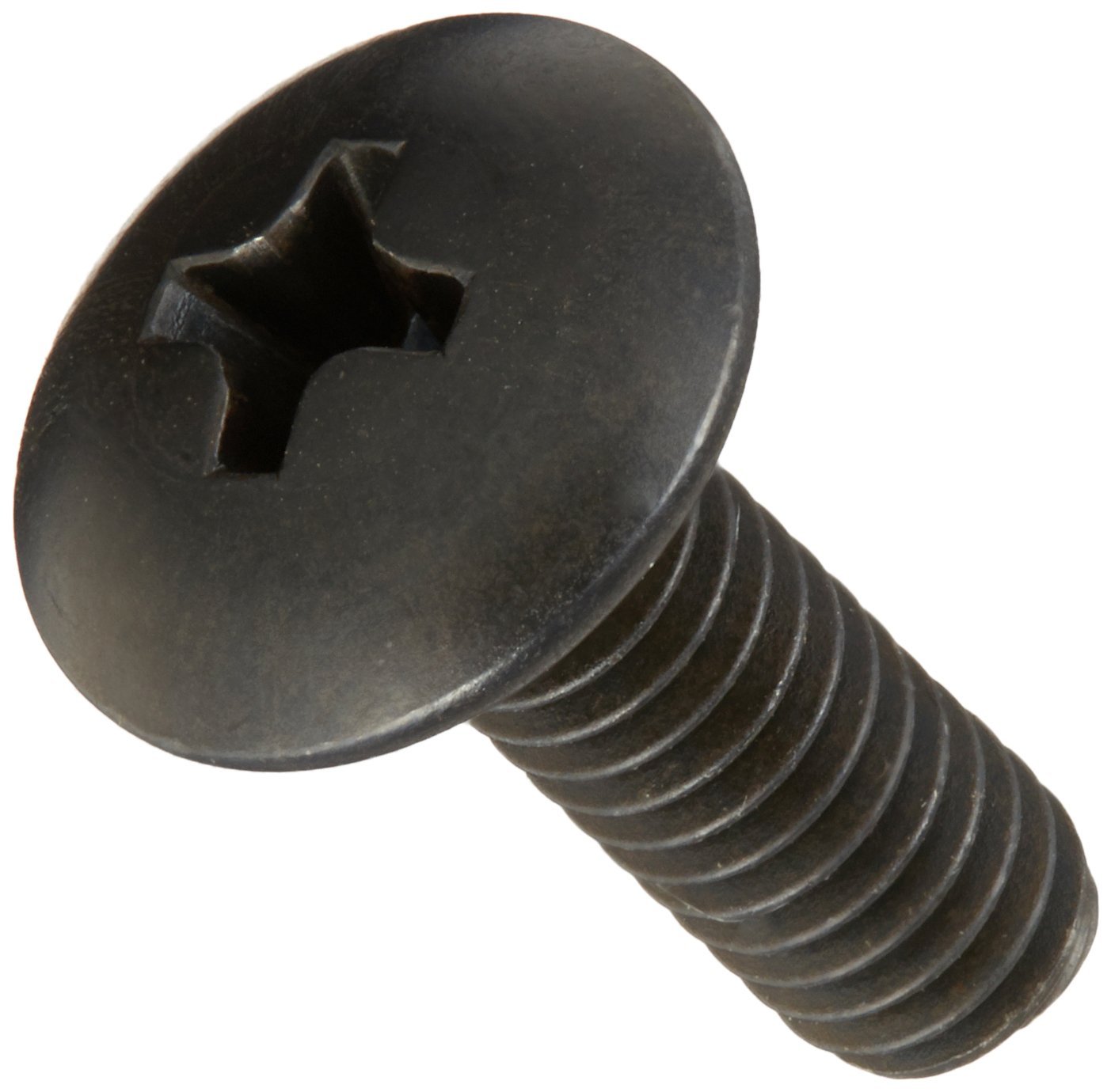 Small Parts 0808MPTB Steel Truss Head Machine Screw, Black Oxide Finish, Meets ASME B18.6.3, #2 Phillips, #8-32 Thread Size, 1/2" Length, Fully Threaded, Imported (Pack of 100)