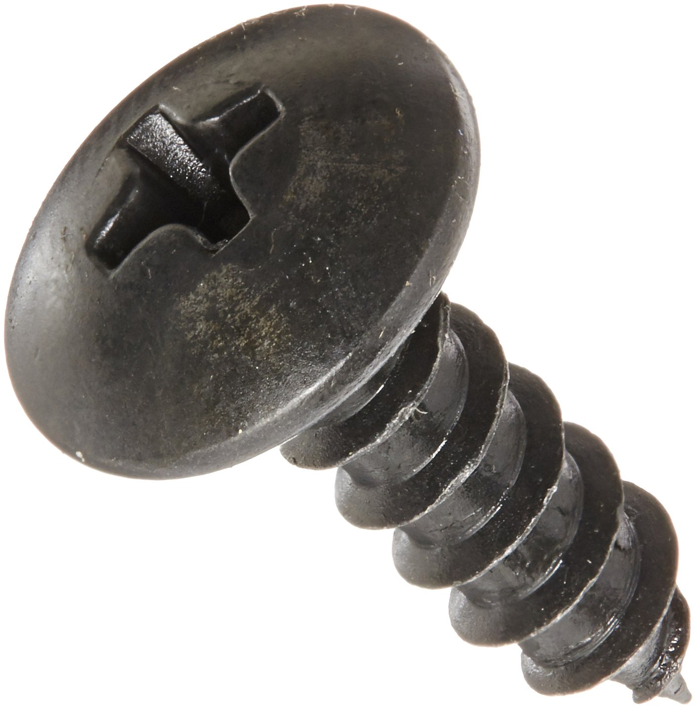 Small Parts 1010APTB Steel Sheet Metal Screw, Black Oxide Finish, Truss Head, Phillips Drive, Type A, #10-12 Thread Size, 5/8" Length (Pack of 100)