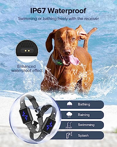 Dog Shock Collar, Ycoev Dog Training Collar with Remote, IP67 Waterproof Shockers Collar for Large Medium Small Dogs Electric Collar for Dogs with 4 Modes Beep, Vibration, Shock, Dog Finder