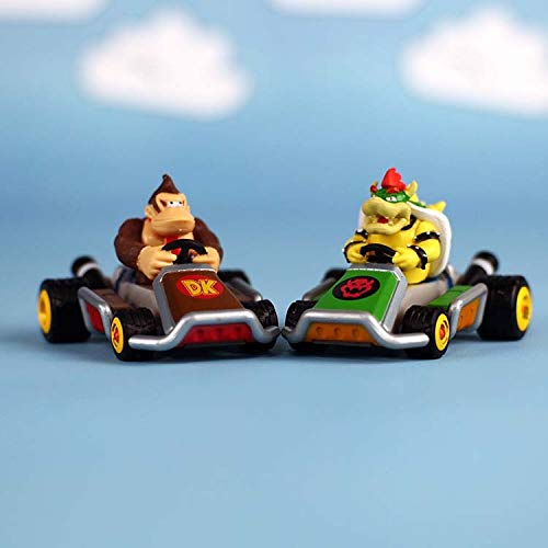 IAMPOK 8 Pcs Mario Kart Pull Back Cars Cake Topper Figures Toy Set-Kids Birthday Party Cake Decoration Supplies