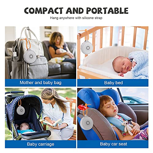 Portable Sound Machine, White Noise Machine with Night Light for Baby & Adults by COMSYNC, Sleep Soothers with 12 Soothing Sounds for Stroller or Car Seat, Rechargeable, Child Lock & Timer