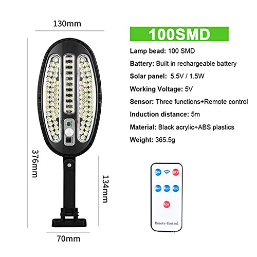 sysyrqcer LED Solar Street Light Outdoor Integrated high Brightness Garden Light Home Lighting Human Body Induction Light 2pcs (Size : 138COB)