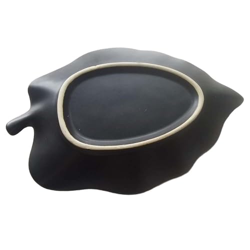 Lanxitown 2pcs Ceramic Spoon Rest Leaf Shaped Spoon Holder Coffee Spoon Rest Kitchen Spoon Rest for Modern Farmhouse Decor Spoon Holder for Kitchen Counter(No Spoon) (Green Leaf, 7.5"x5.1"x1")