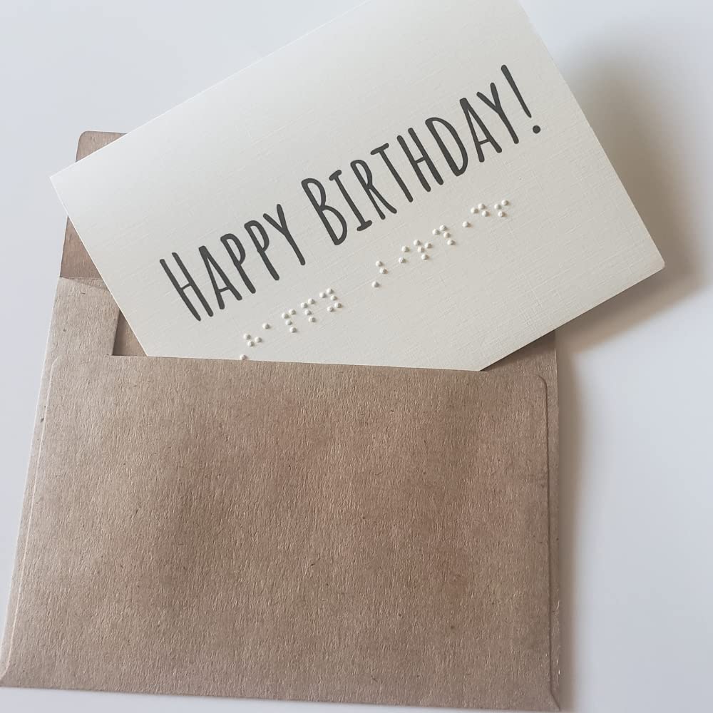 Braille Greeting Card Happy Birthday Blind Low Vision Card for Men Women Kids A2