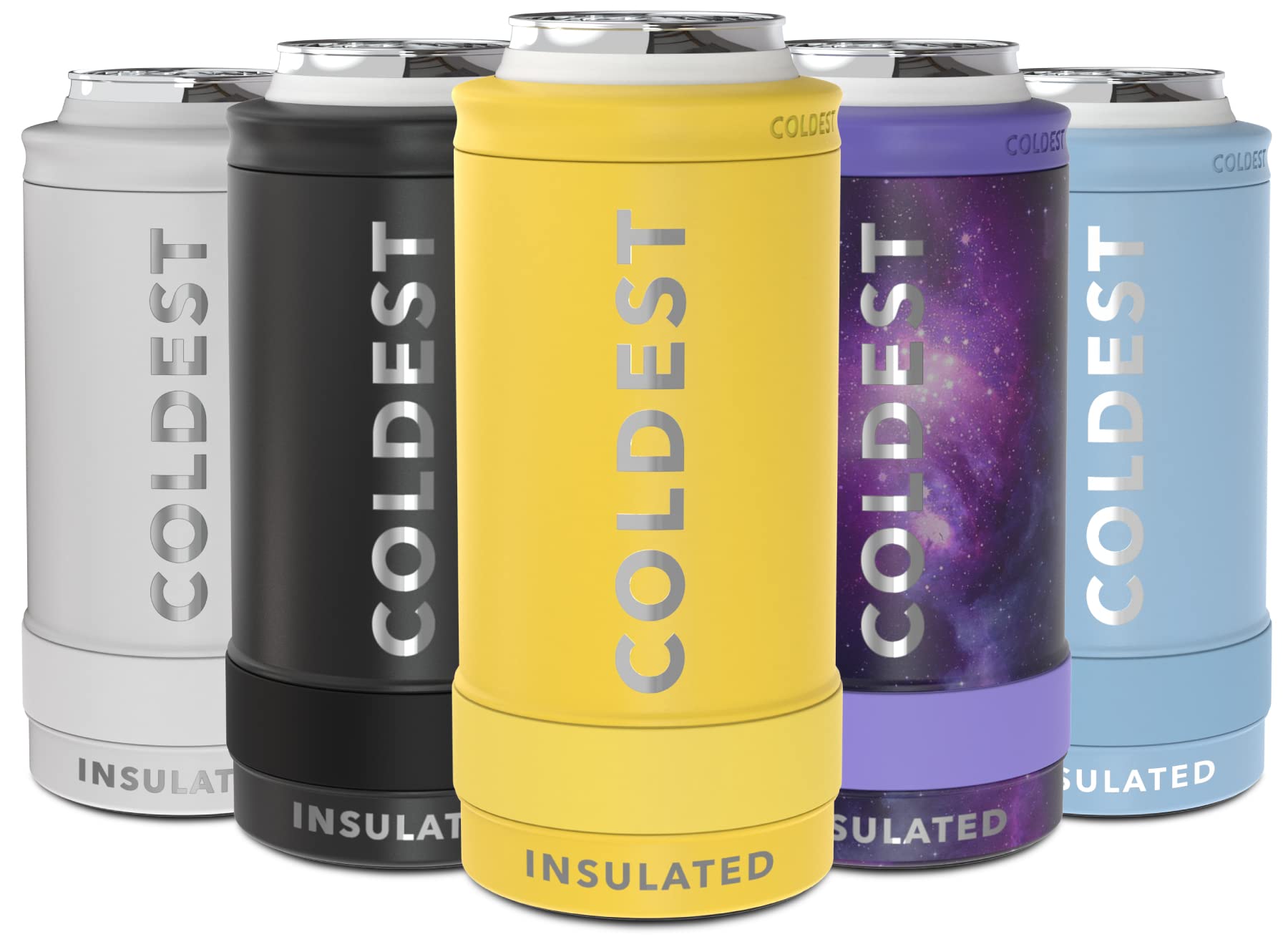 Coldest 4 in 1 Bottle Cooler Can 24 oz Tumbler in 1 - Bottle Cooler Beer, Soda, Energy Drink, Water | Vacuum Insulated Stainless Steel Cooler for 20 oz, 24 oz, 25 oz