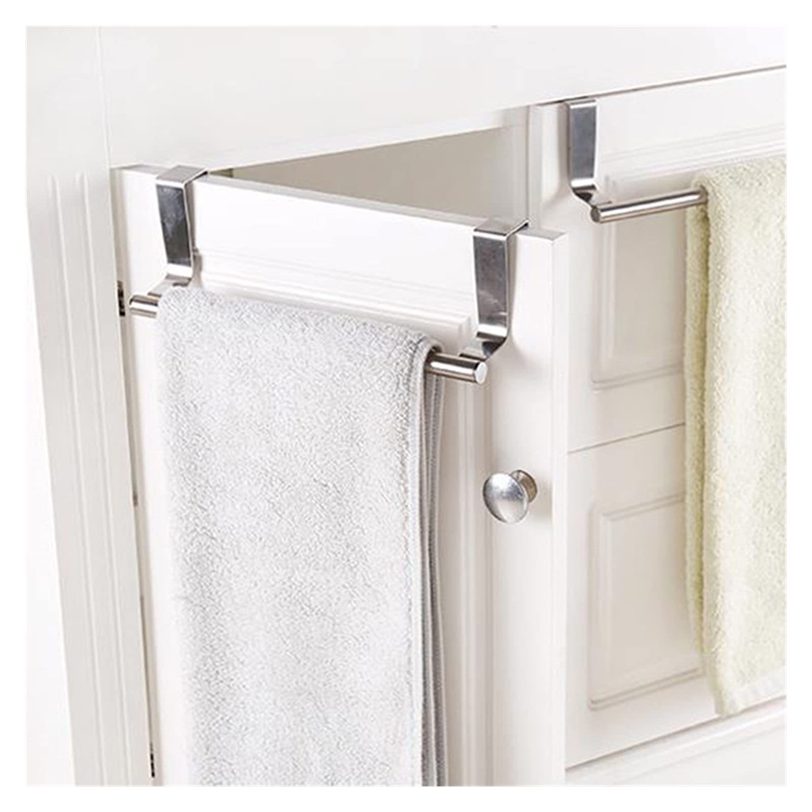 ZZZYW Stainless Steel Towel Rack Bathroom Towel Rack Kitchen Cabinet Door Hanging Storage Rack Wall-Mounted Towel Rack (Color : Small 23cm)