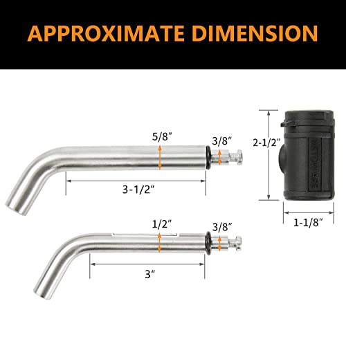 META Hardware Swivel Head Trailer Hitch Lock, Right Angle 1/2β and 5/8β Diameter Dual Bent Pin for Class I II III IV V Hitches, Anti-Theft Hitch Pin Lock Compatible with Tow Truck, Boat, Bike