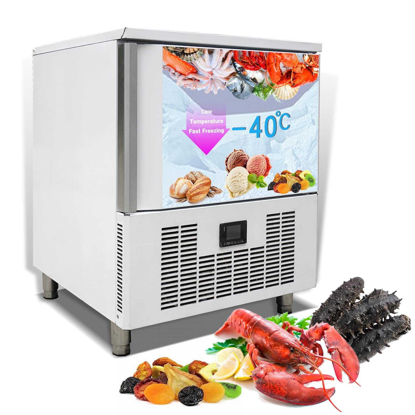 Kolice Commercial 5 Trays Blast Chiller & Freezer, Chest Freezer, Blast Freezer, Dumpling Freezer, Batch Freezer for Pastry, Hard ice Cream, Chicken, Fish, Dessert etc. -40°F