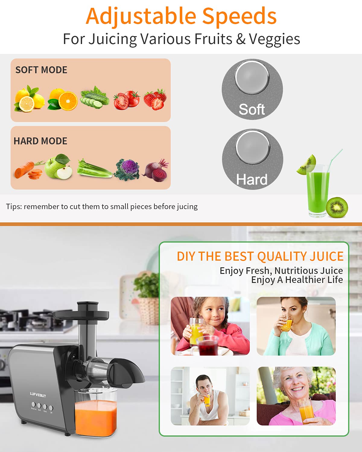 Celery Juicer Machines Easy To Clean,Electric Cold Press Juicer Extractor Leafy Greens Wheatgrass Beet,Quiet Vegetables and Fruits Juicer 250W Motor,Reverse Function,Low Speed,BPA Free,Dishwasher Safe