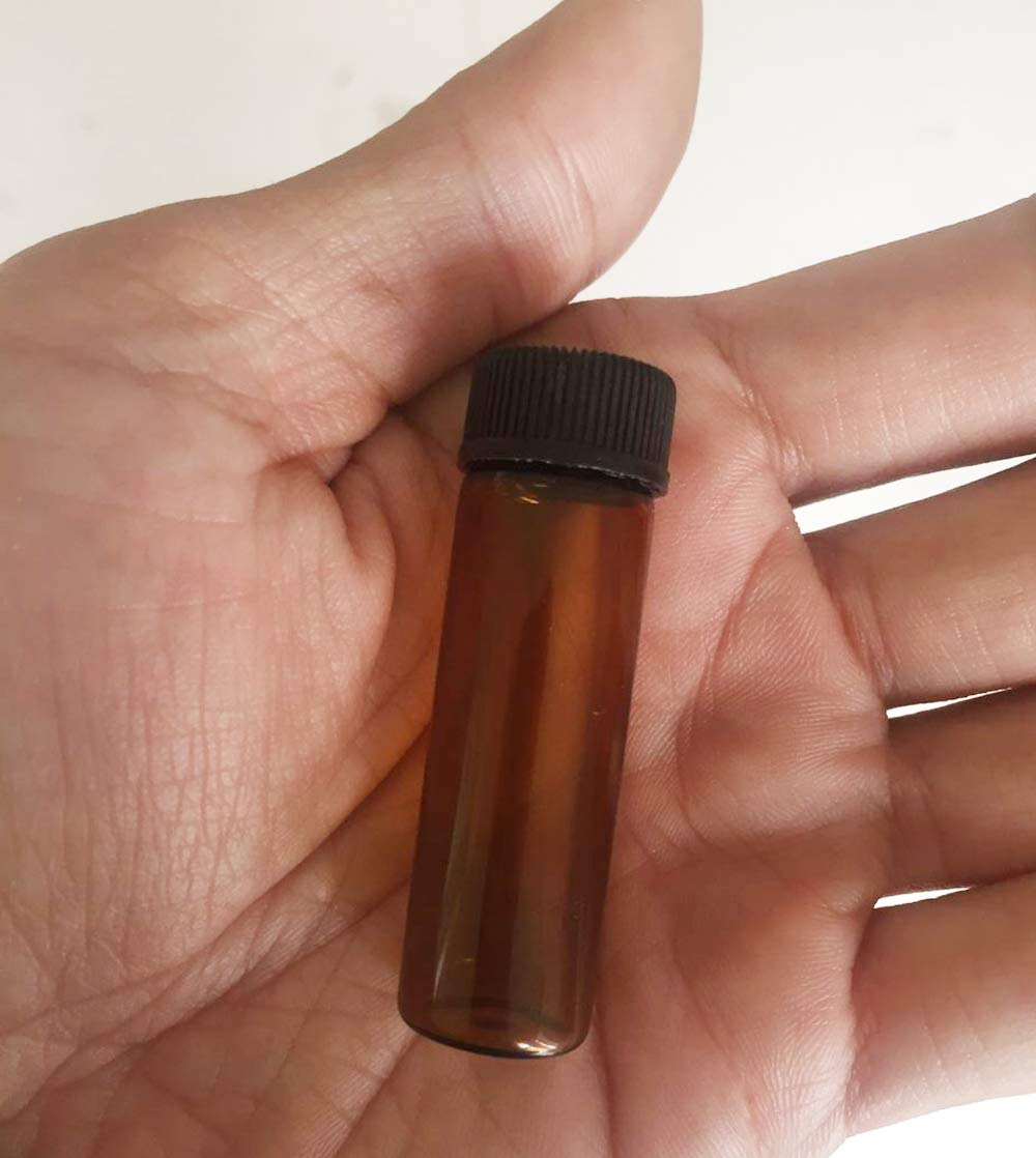 Elfenstall 10PCS 5ML 1/6oz Amber Glass Bottle with Orifice Reducer and Screw Cap For Essential Oil Perfume Liquid DIY Sample Vials 1pc Clean Cloth + free 3ml Dropper