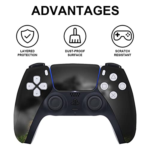 Cat with Angry Lion Full Protective Skin Cover Design Wrap Decal Sticker Compatible with PS5 Digital Edition Console and Controller