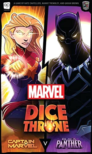 USAOPOLY Marvel Dice Throne | 2 Hero Box Featuring Captain Marvel, Black Panther | Standalone Competitive Dice Game | Officially-Licensed Marvel Game | Compatible with The Dice Throne Ecosystem