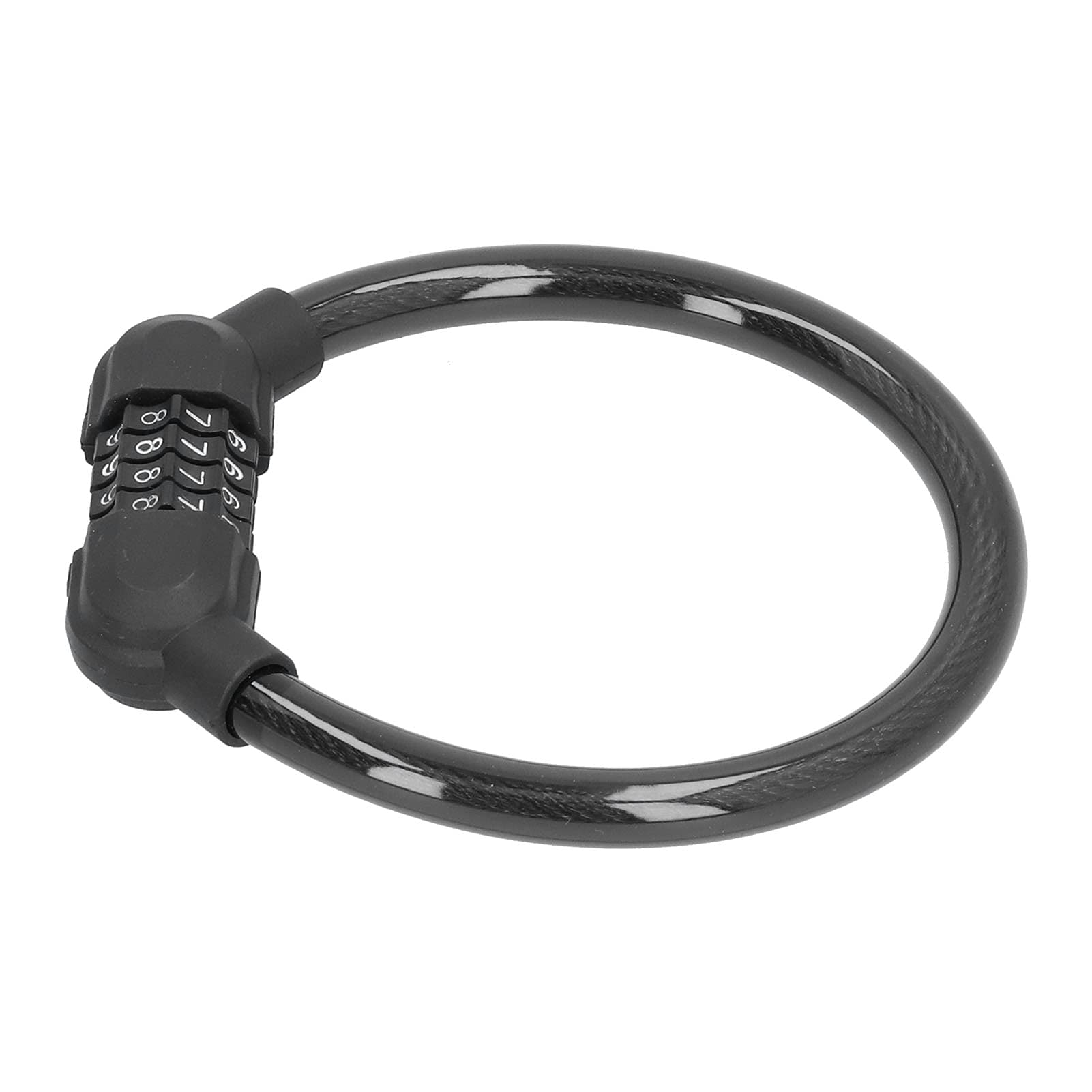 Bike Lock Cable, Beautiful Appearance High Security 4‑Digit Number Bicycle Locks Convenient to Carry for Cycling for Outdoors(Black)
